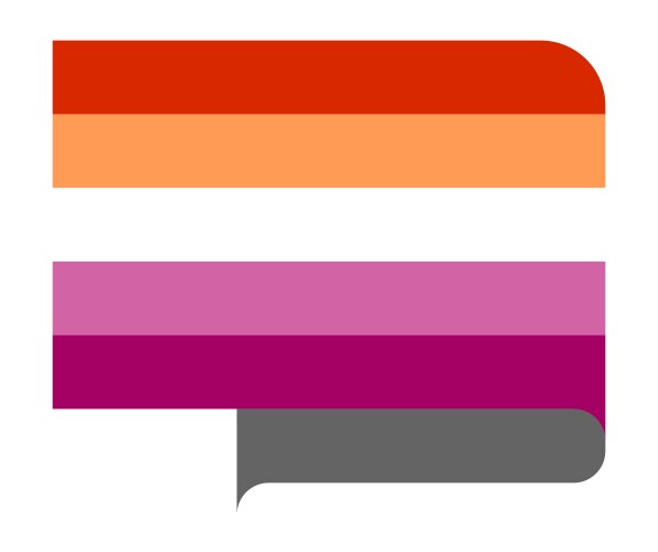 Lesbian flag garland pride month bunting simple Vector Image