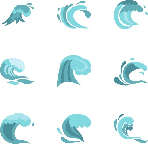Ocean logo set Royalty Free Vector Image - VectorStock