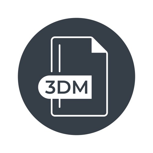 3dm file format icon extension filled Royalty Free Vector