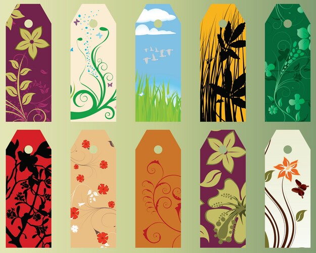 Floral bookmark Royalty Free Vector Image - VectorStock