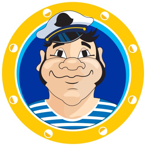 Cute captain sailor boy memo notes Royalty Free Vector Image