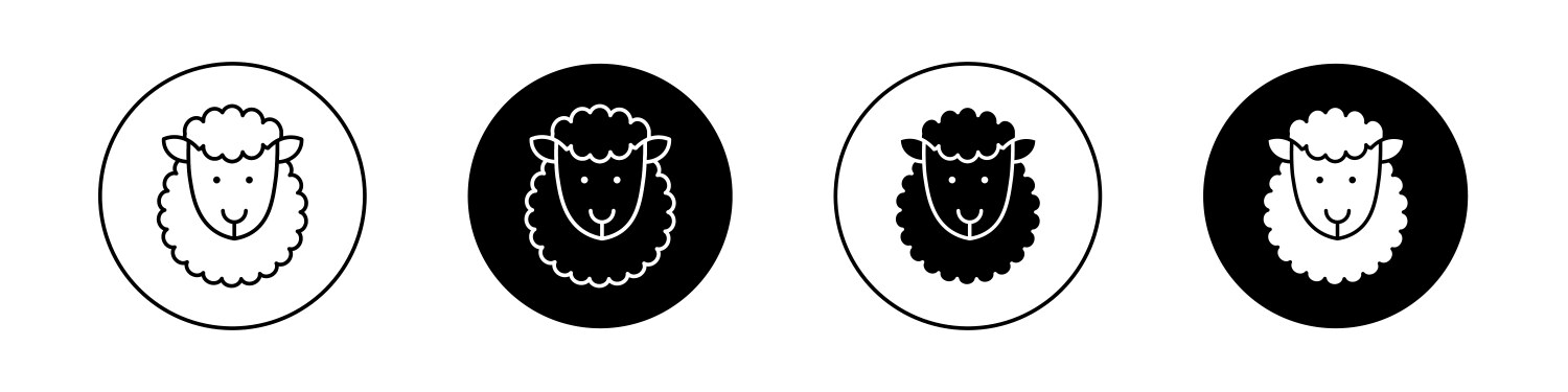 Sheep icon set sheep animal face symbol Royalty Free Vector