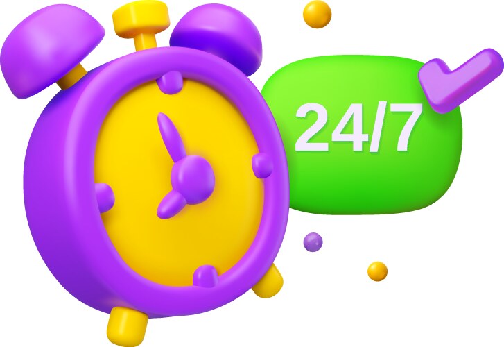 Bright collection of 3d cartoon alarm clocks Vector Image