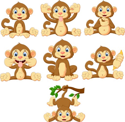 Adorable Cartoon Cow Set Royalty Free Vector Image