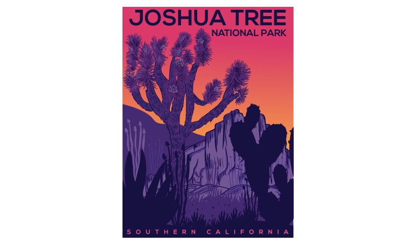 Joshua tree graphic print design for t shirt Vector Image