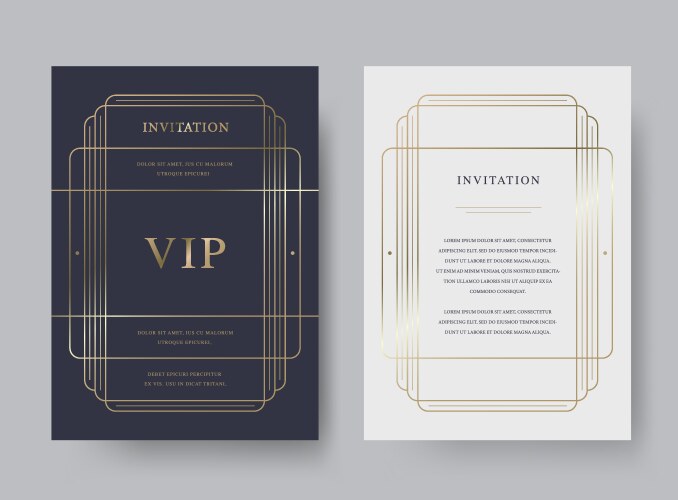 Luxury vintage golden invitation card templ Vector Image