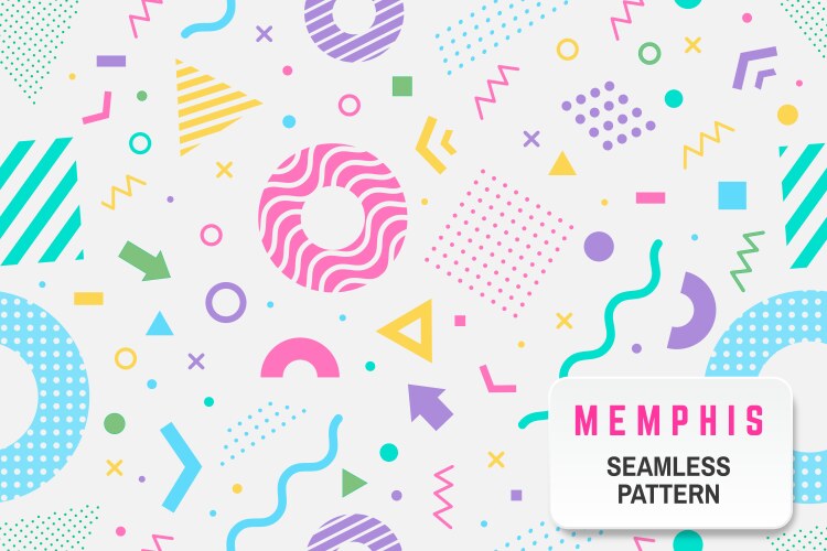 Memphis style frame geometric objects of the 80s Vector Image