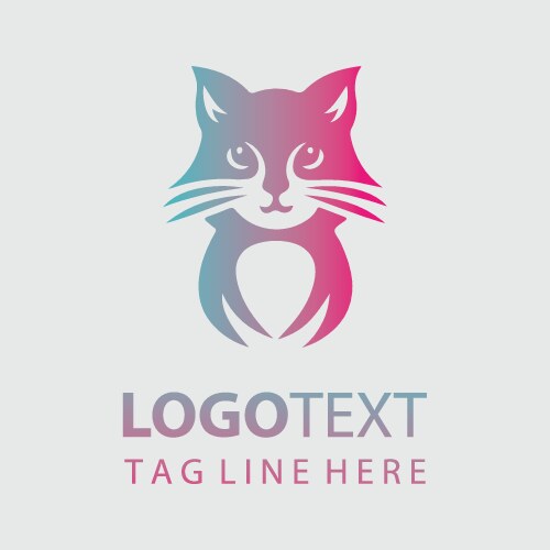 Cute kitty cat logo Royalty Free Vector Image - VectorStock