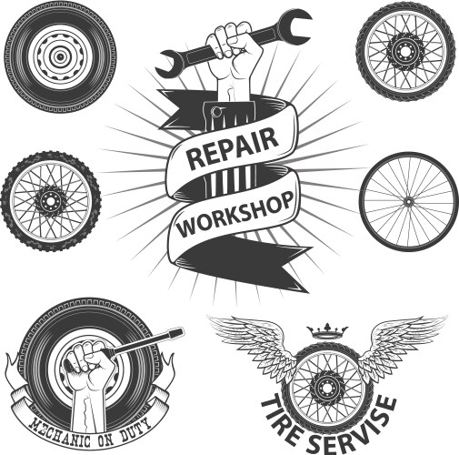 Repairing tire icon simple style Royalty Free Vector Image