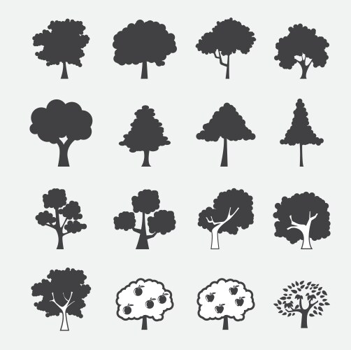 Low poly tree set Royalty Free Vector Image - VectorStock