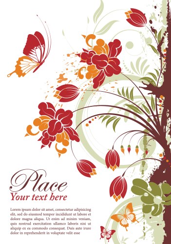Spring card with beautiful bird in floral frame Vector Image