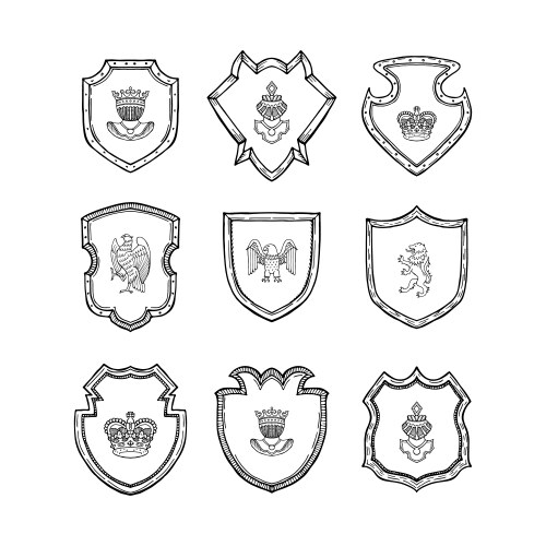 Hand drawn doodle outline cartoon monster faces Vector Image