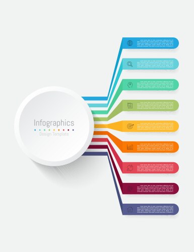 Infographic 9 options design elements Royalty Free Vector