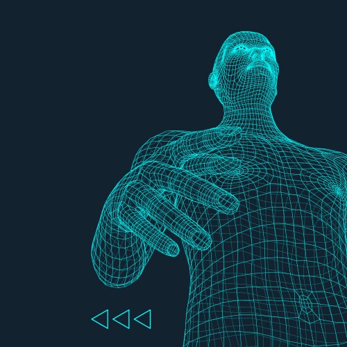 3d wireframe human body Royalty Free Vector Image