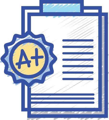 A plus red grade mark school test Royalty Free Vector Image