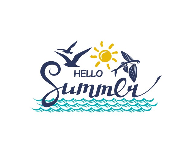 Summer word written with elegant cursive font Vector Image