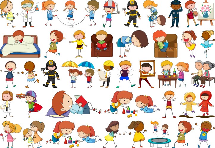 Set children character Royalty Free Vector Image