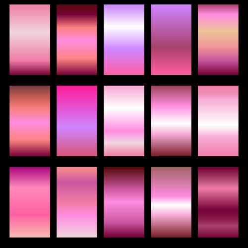 Metal color palette set metallic gradients Vector Image