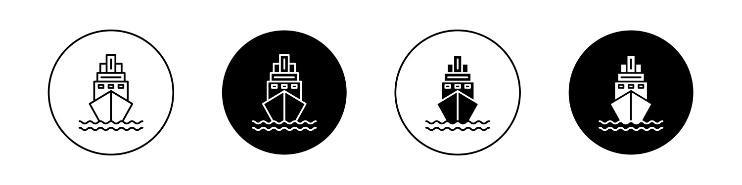 Ship icon set cruise cargo container symbol Vector Image