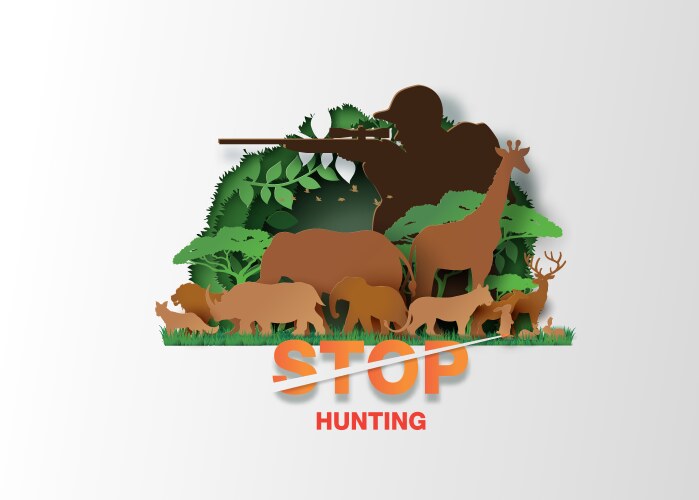 Stop hunting animal Royalty Free Vector Image - VectorStock