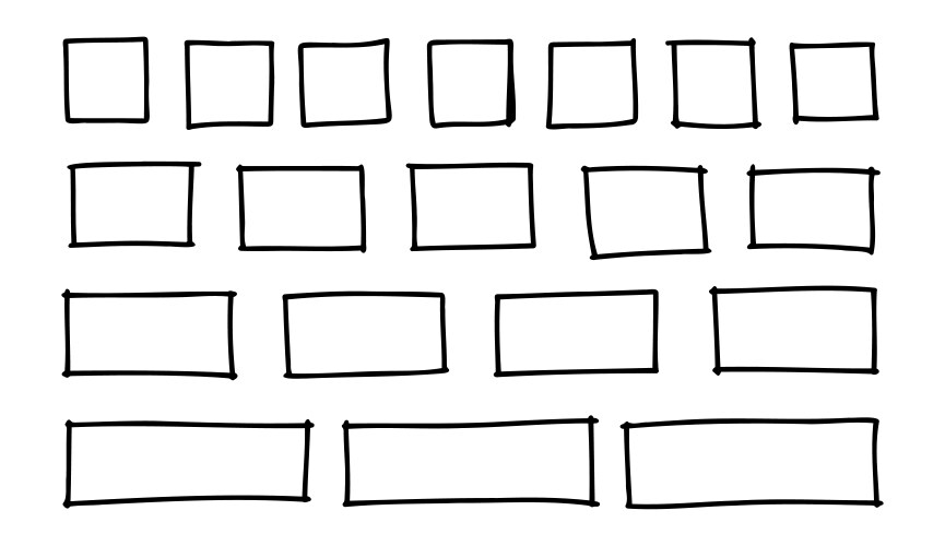 Free outline hand drawn squares rectangles Vector Image