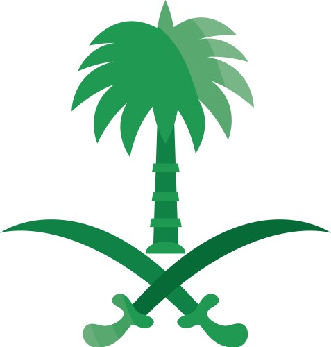 Islamic Sword Logo Arabic Sword Silhouette On The Flag Of Saudi Arabia
