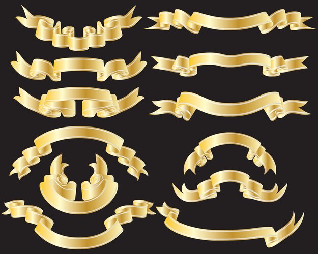 Big collection of luxury ribbons Royalty Free Vector Image