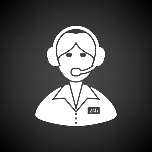 24 hour operator icon Royalty Free Vector Image