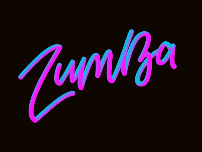 Zumba dance studio text calligraphy word banner Vector Image