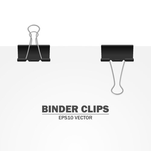 Binder clip hanging attach fix realistic mockup Vector Image