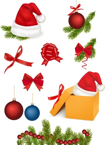 Christmas objects set Royalty Free Vector Image