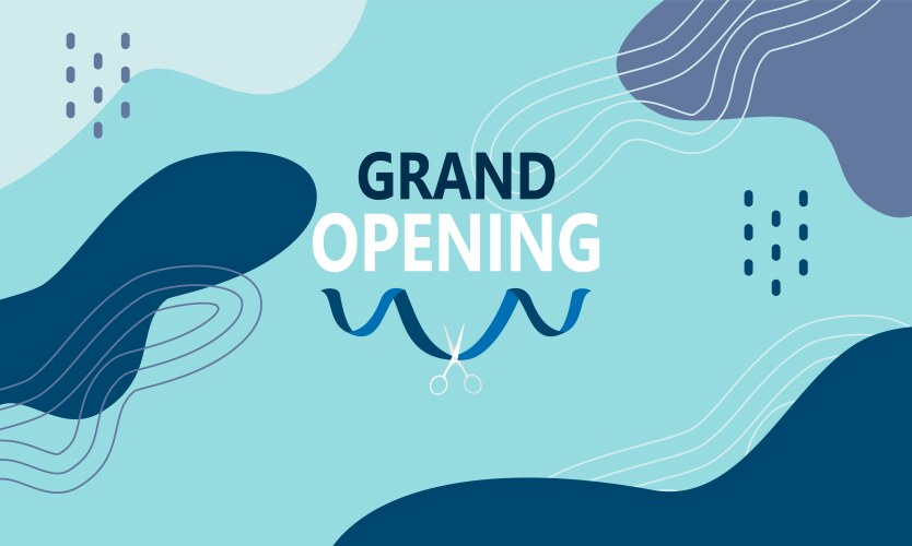 Grand opening background in flat style Royalty Free Vector