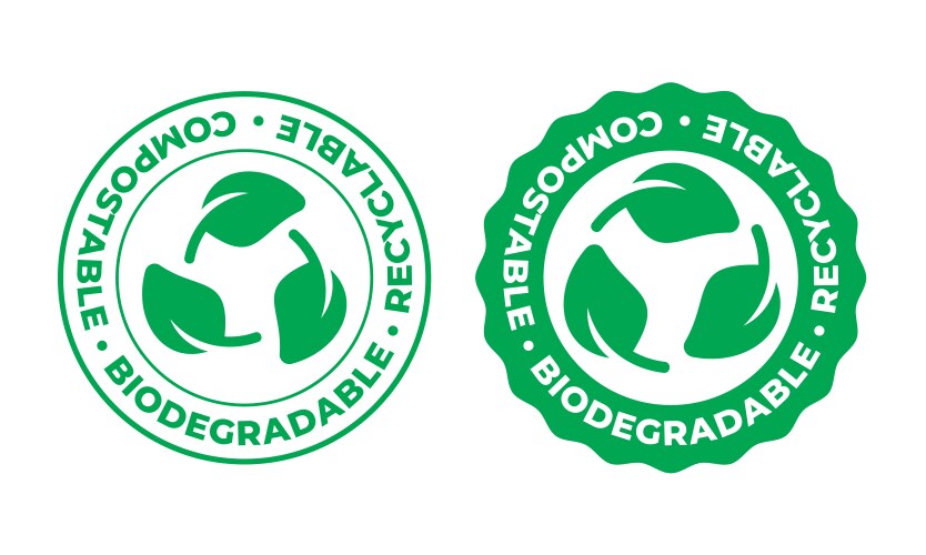 Biodegradable plastic free icon - compostable Vector Image