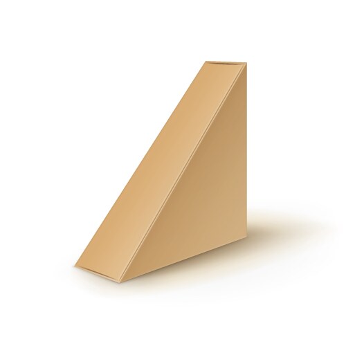 Brown blank cardboard triangle take away Vector Image