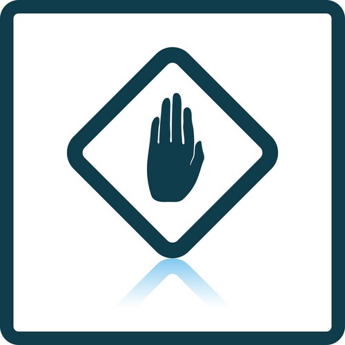 Icon of warning hand Royalty Free Vector Image
