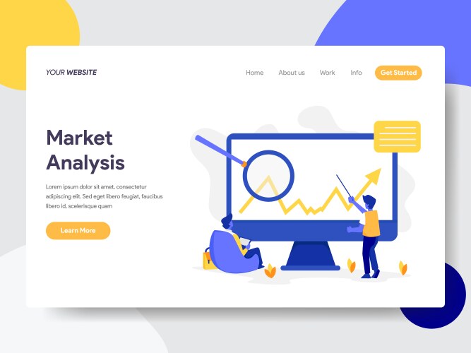 Landing page template market forecasting Vector Image