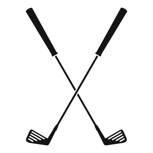 Retro Crossed Golf Clubs Royalty Free Vector Image