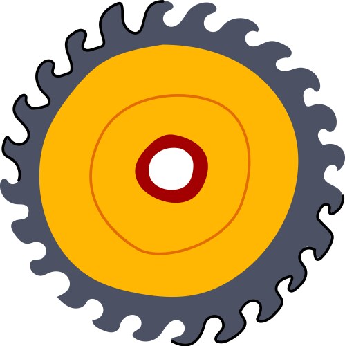 Carbide circular saw blade cartoon Royalty Free Vector Image