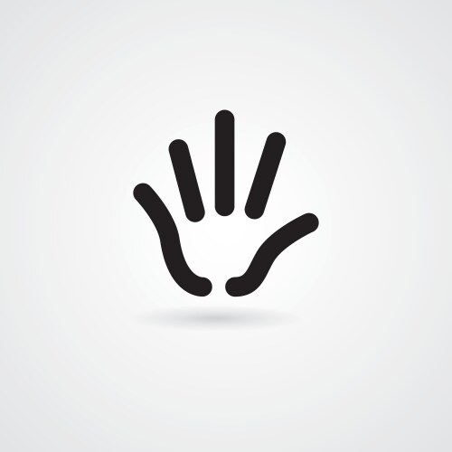 Open human hand palm - black icon on white Vector Image