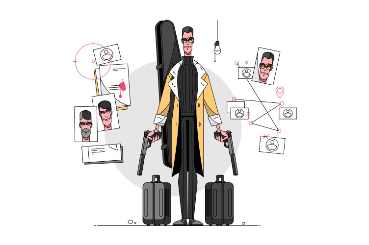 Cartoon dead man with bad evil soul coming out Vector Image