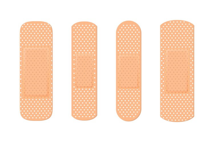 3d realistic medical patch icon set closeup Vector Image