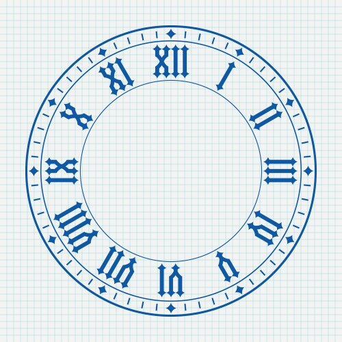 Clock with roman numerals Royalty Free Vector Image