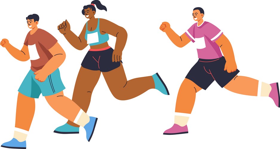 Marathon runners Royalty Free Vector Image - VectorStock