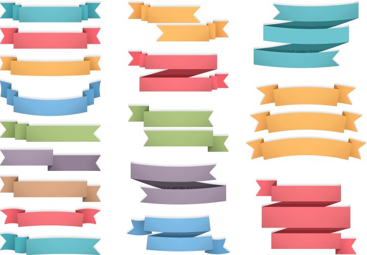 Colorful ribbon set Royalty Free Vector Image - VectorStock