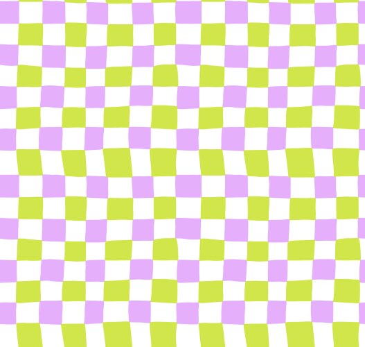 Wavy checkered seamless pattern retro hand drawn Vector Image