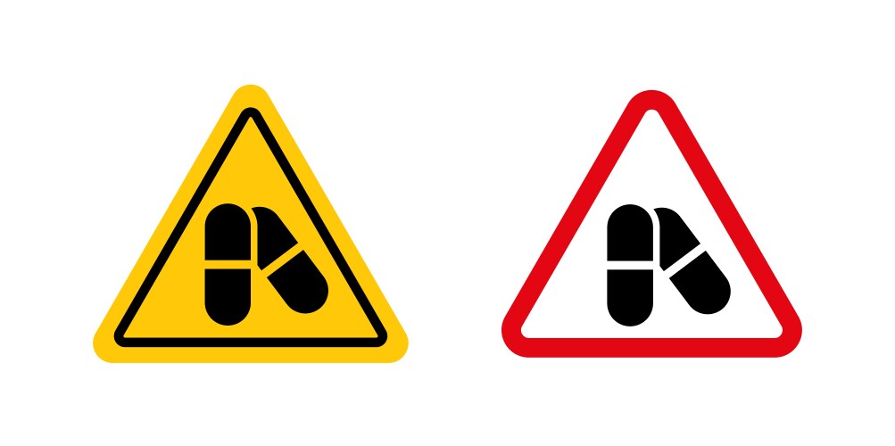 Side effects sign icon set information Royalty Free Vector