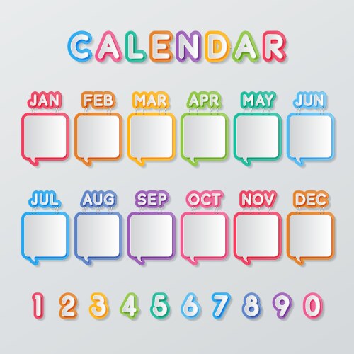 Months and day Royalty Free Vector Image - VectorStock