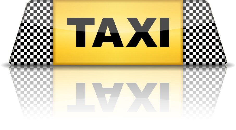 Taxi sign yellow cab driver Royalty Free Vector Image