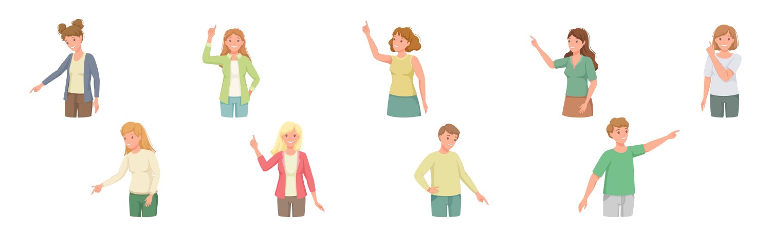 People character indicating something pointing Vector Image