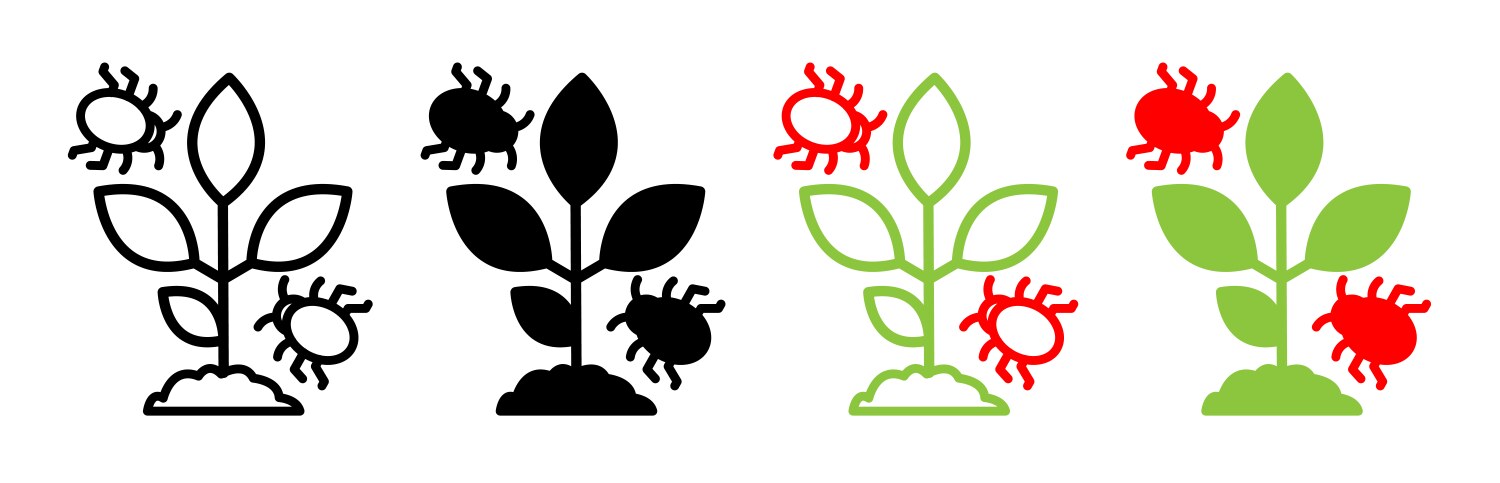 Pest plant icon set crop disease control from Vector Image